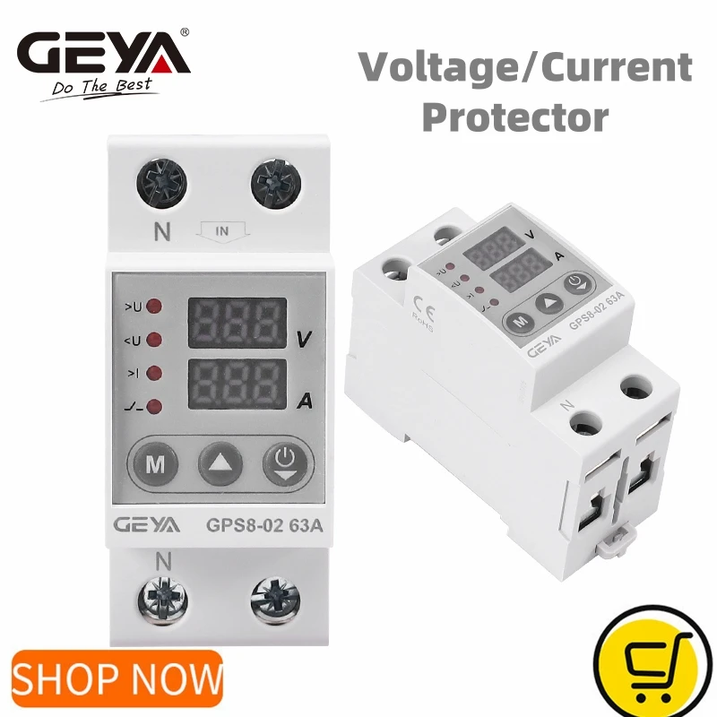 GEYA-GPS8-Single-Phase-Voltage-Protector-40A-63A-80A-Din-Rail-230V ...
