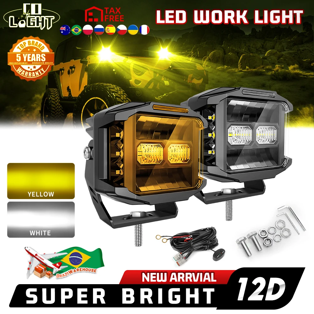 CO-LIGHT-LED-luzes-de-trabalho-para-condu-o-offroad-atirador-lateral ...
