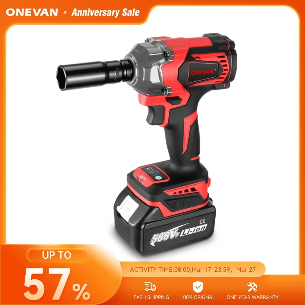 Power Tools ONEVAN 3100NM Brushless Electric Wrench 3/4 Inch Cordless ...