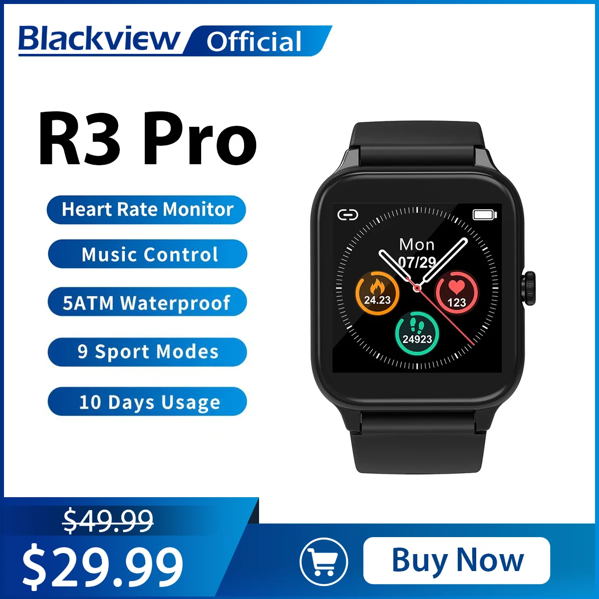Blackview SmartWatch R3 Pro Heart Rate Homens Mulheres Esportes Relógio ...