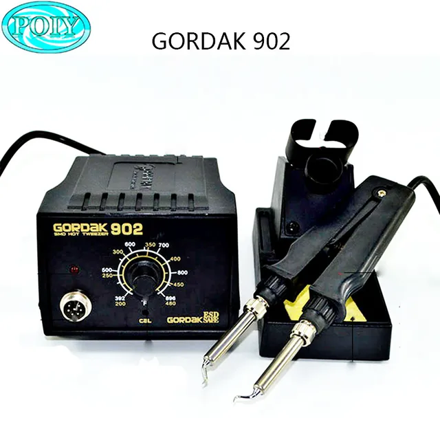 Gordak 902 esd smdはんだピンセット修理リワークステーション電熱プライヤー恒温加熱ピンセット220v
