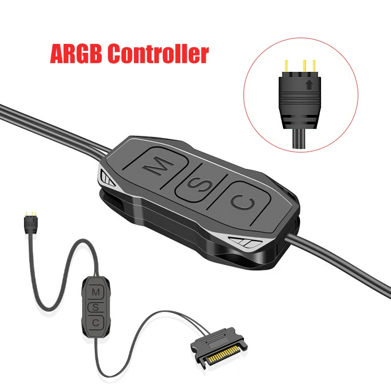 ARGB-Controller-5V-3pin-To-SATA-Power-Supply-Mini-RGB-Controller-3PIN ...