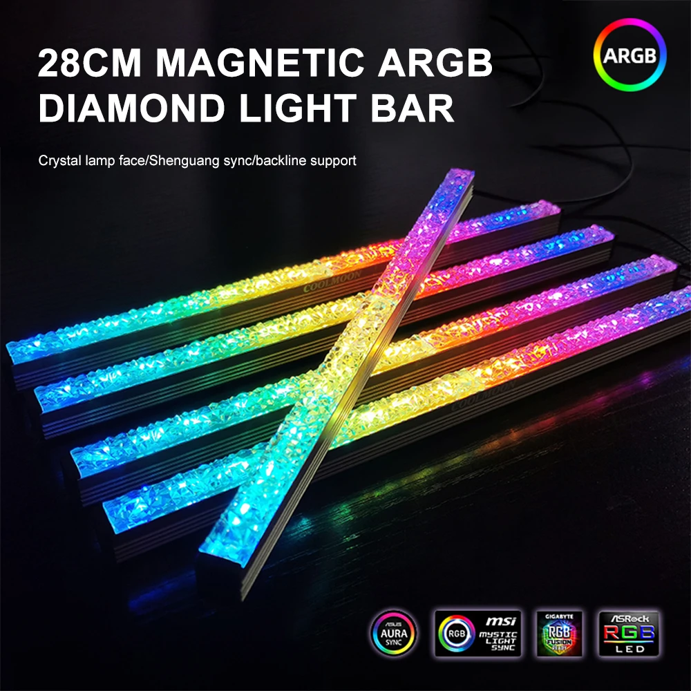 Diamond light bar RGB chassis decorative light bar LED magic light ...