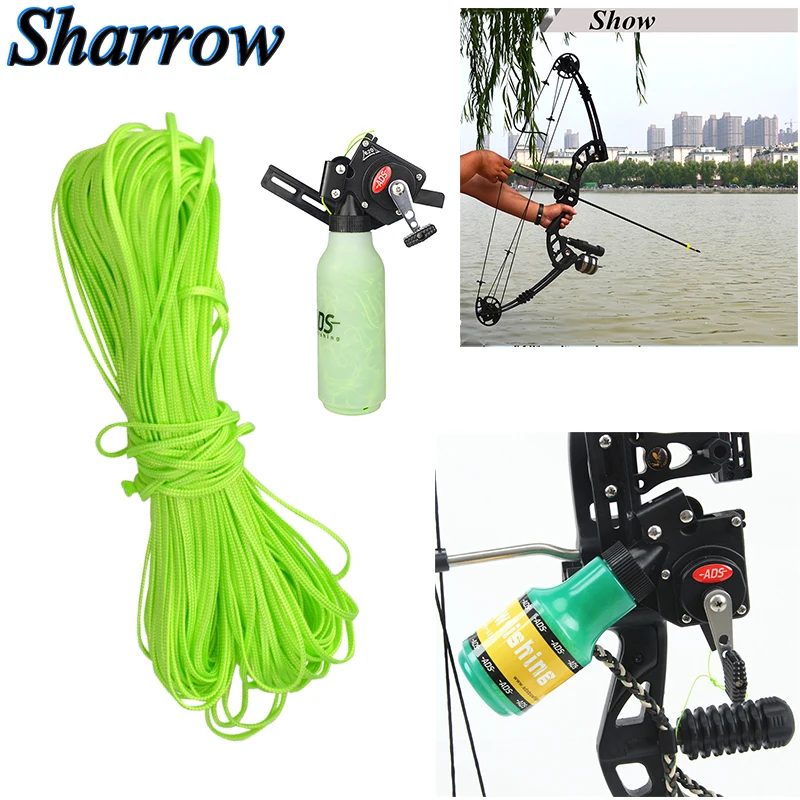 20-60-100Meter-Archery-Compound-Bow-Hunting-Fishing-Rope-Spincast-Reel ...