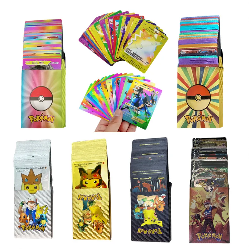 Pocket-Monster-Card-English-Spain-original-colour-Foil-Gold-Black-fake ...