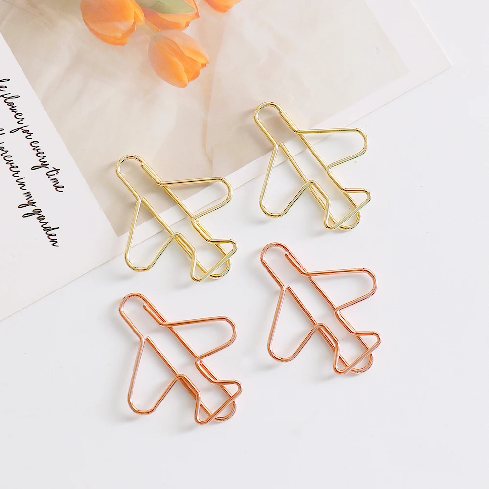 Airplane Shape Paper Clip Cute Book Decoration Bookmark Paper Clips ...
