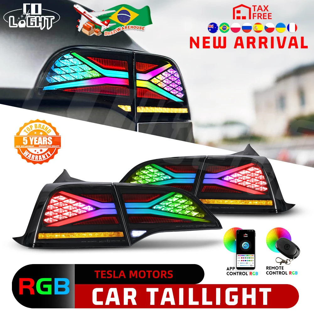 Luces-traseras-LED-para-Tesla-conjunto-de-luces-traseras-DRL-Tesla-con ...