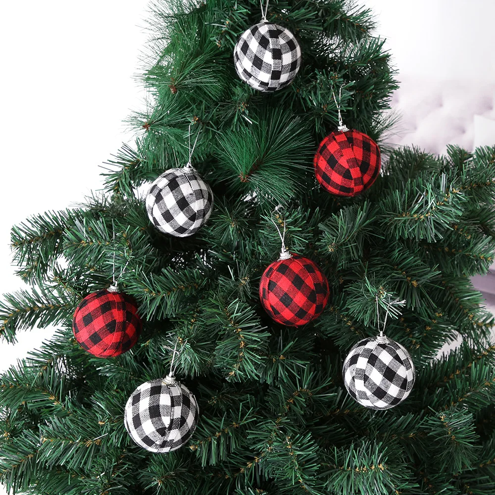 6pcs-pack-Black-White-Red-Checkered-Christmas-Balls-Christmas-Tree ...