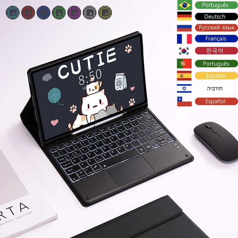LED Magic Keyboard Case for Samsung Galaxy Tab A9 Plus S8 S9 Ultra S7 ...