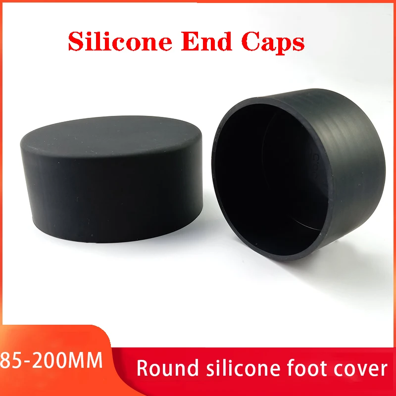 Black-White-Silicone-Rubber-Caps-Protection-Sheath-Gasket-Round-End ...