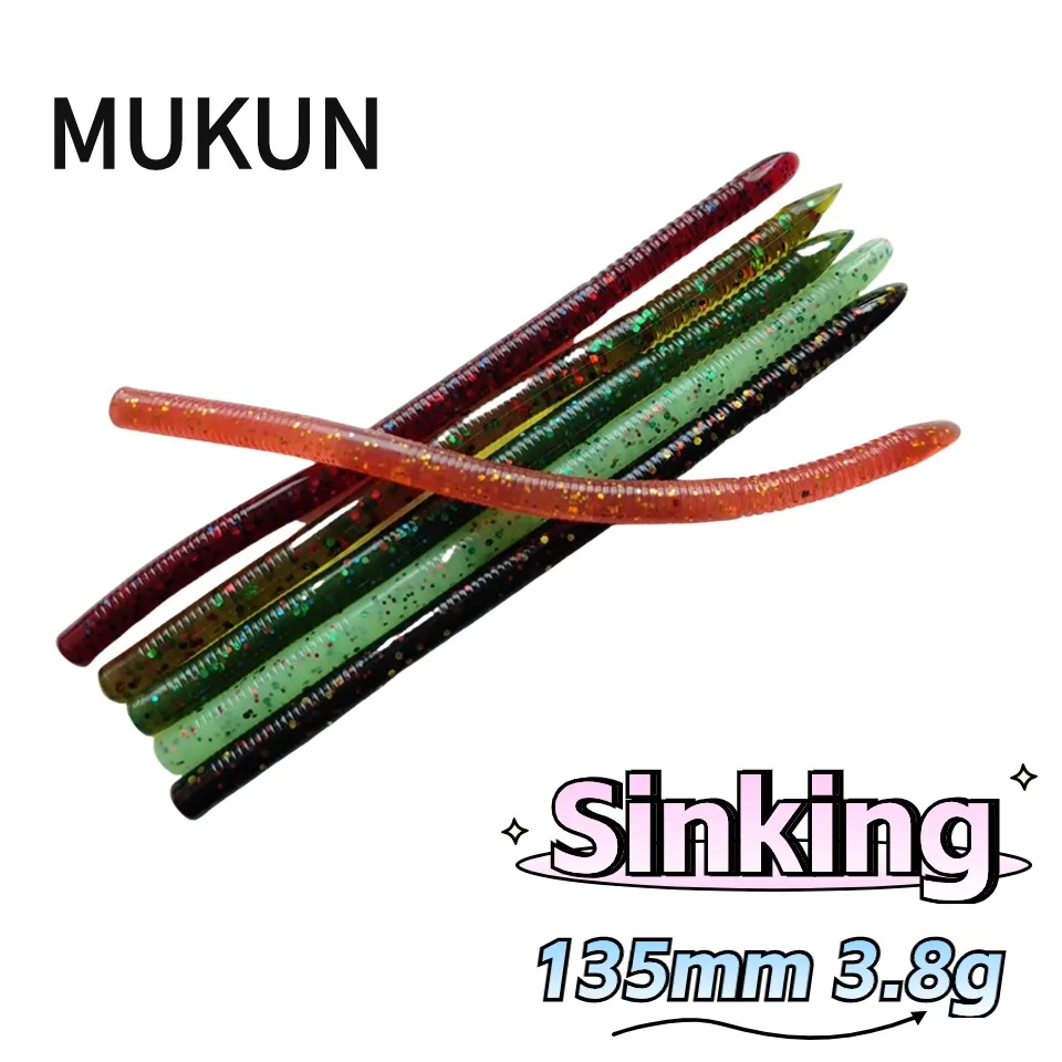 MUKUN-Soft-Bait-Senko-Worm-135mm-10pcs-Stick-Worm-Baits-Leurre-Souple ...