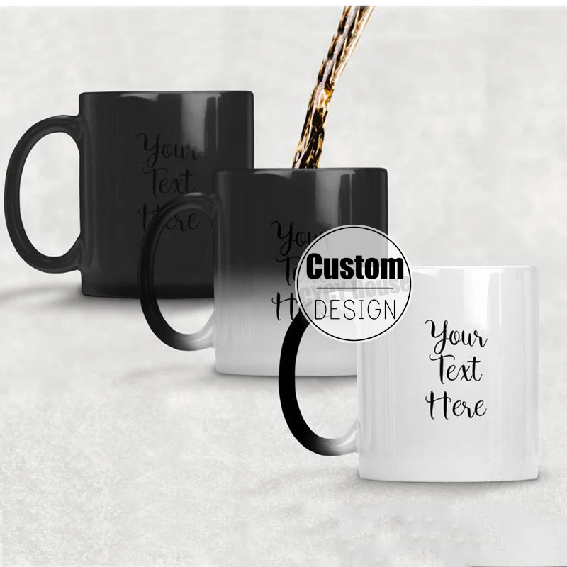 Custom Desin Mugs Personalized Magic Mug Heat Sensitive Ceramic Color ...