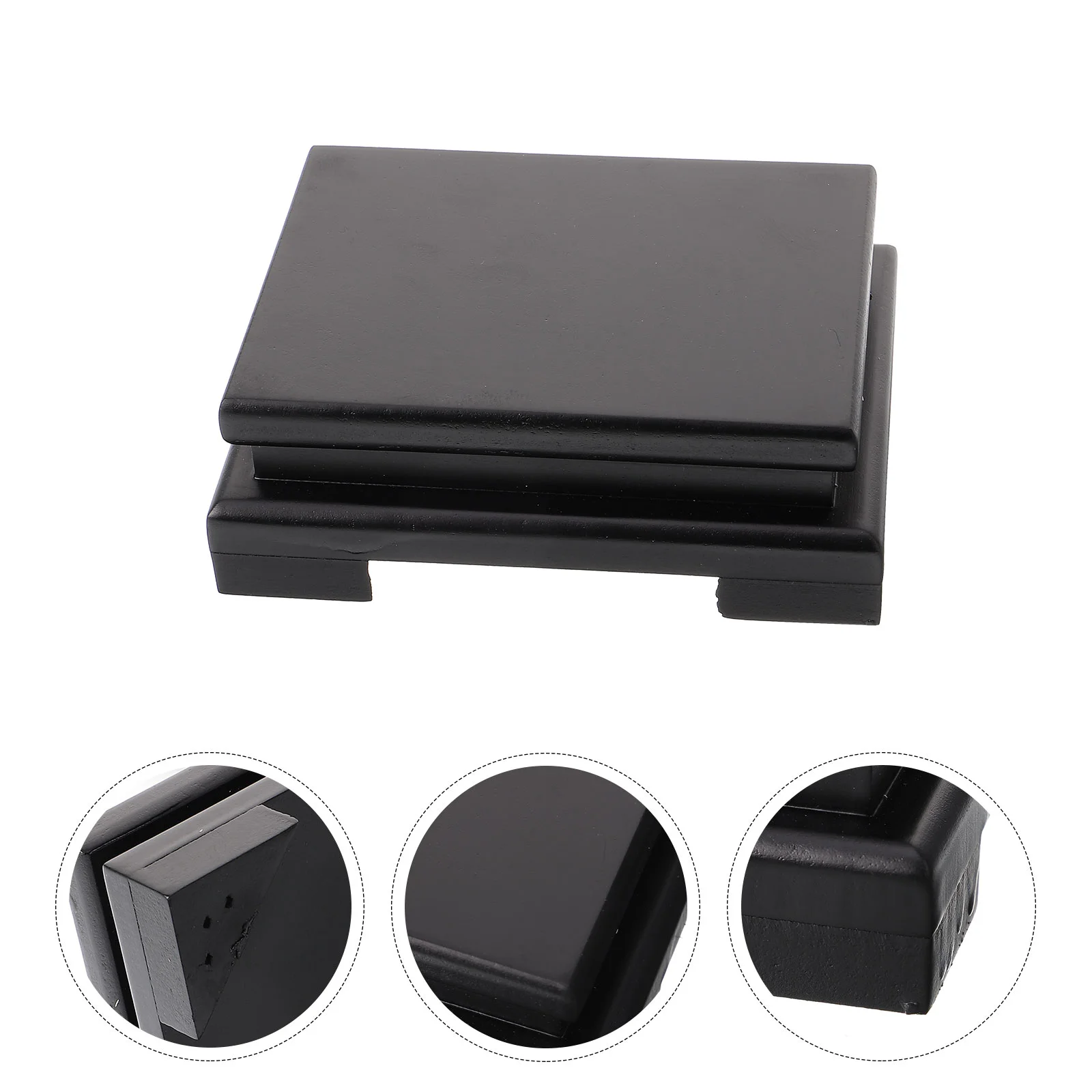 Solid-Wood-Stone-Base-Bracket-Wooden-Plant-Riser-Stand-Display-Shelves ...