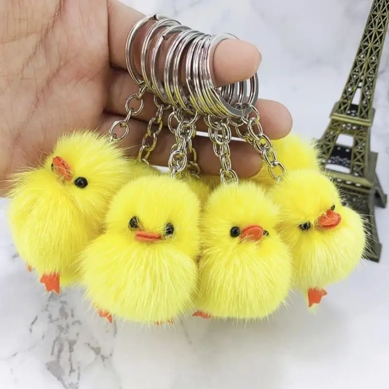 Llavero-con-colgante-de-pollito-mu-eco-de-peluche-suave-adorno-creativo ...