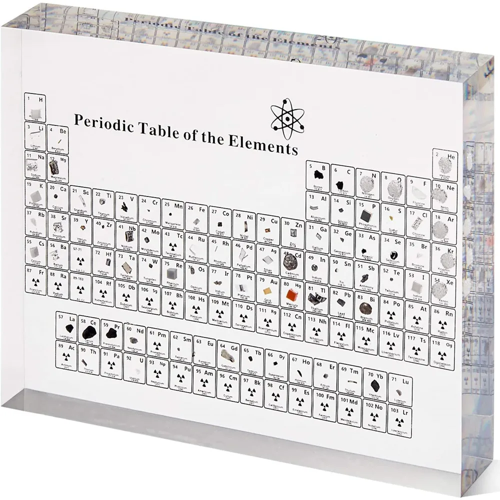 Acrylic Periodic Table Display With Real Elements Kids Teaching ...