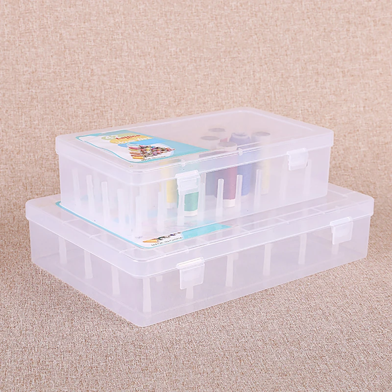 1box-Plastic-Transparent-Thread-Box-Household-Sewing-Thread-Storage-Box ...