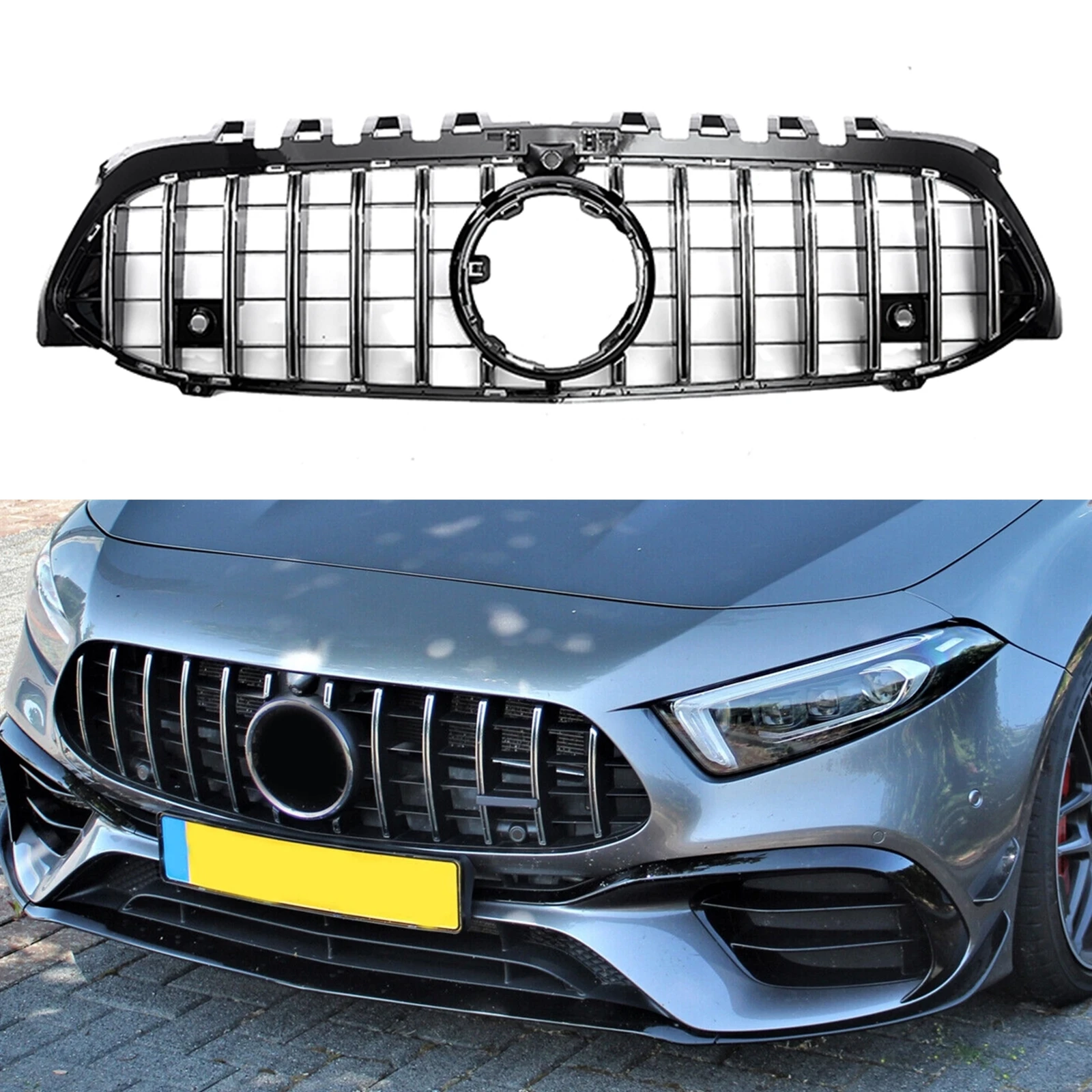 Car Front Upper Bumper Grille Grill w/ Camera Hole GT Style For ...