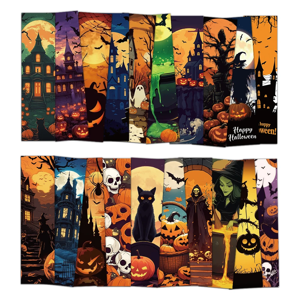 30PCS Halloween Scene Bookmarks Festival Atmosphere Pumpkin Ghosts ...