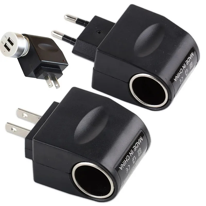 For-Car-Electronic-Devices-Use-At-Home-AC-Adapter-With-Car-Socket-Auto ...
