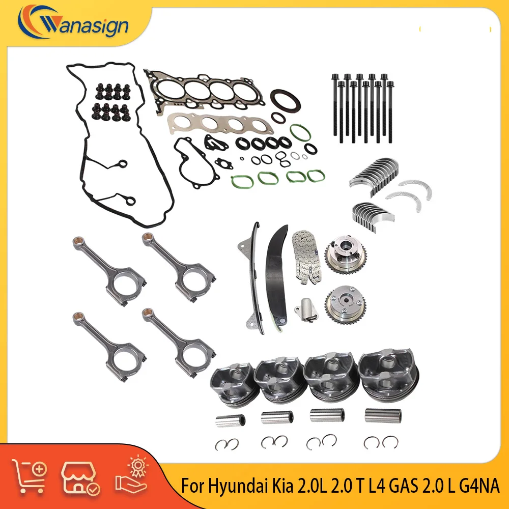 AUTO Engine Overhaul Rebuild Kit Crankshaft Timing Rods Kit For Hyundai ...
