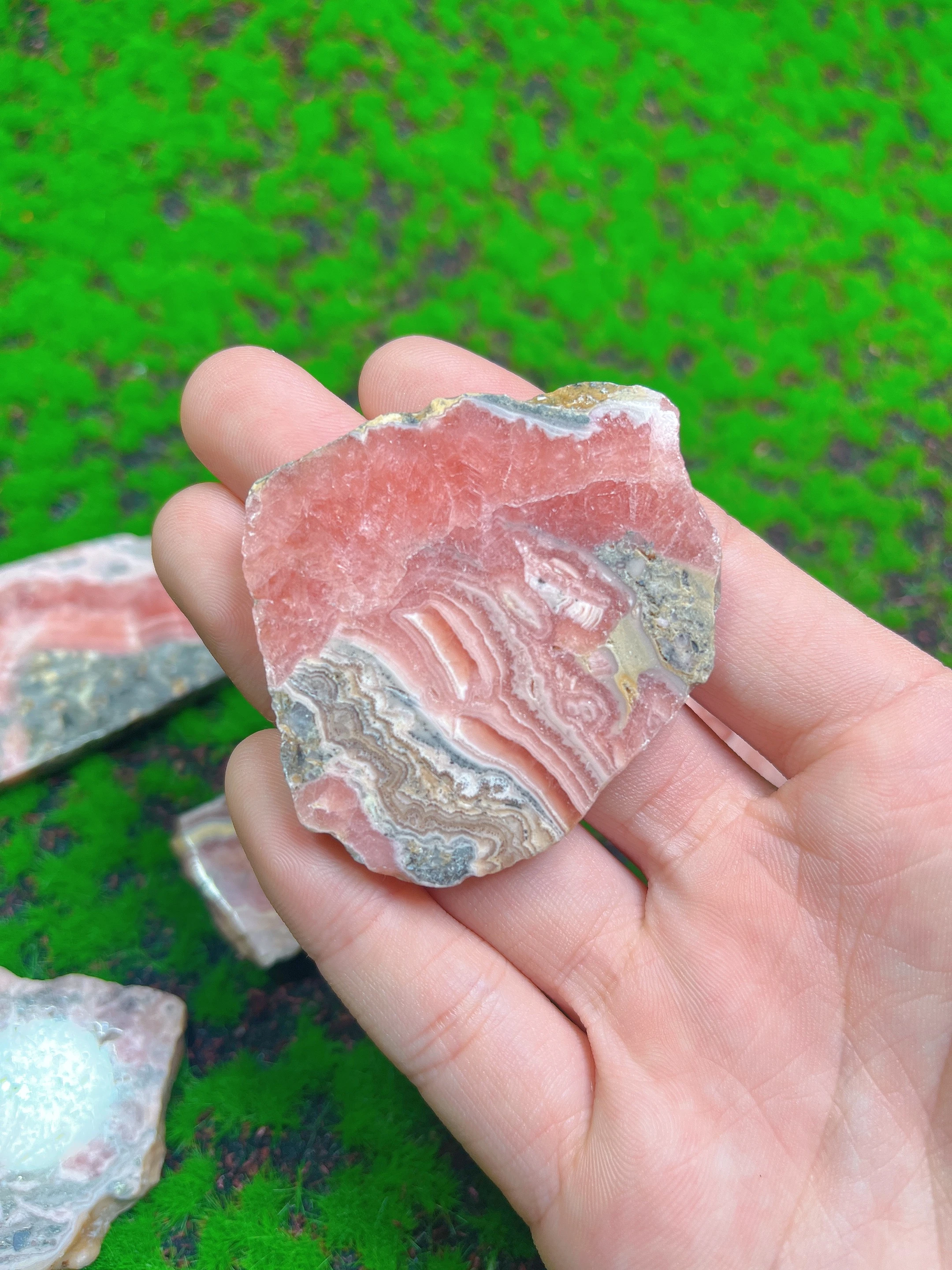 Polished Natural Raw Rhodochrosite Slabs Crystal Red Rough Quartz ...