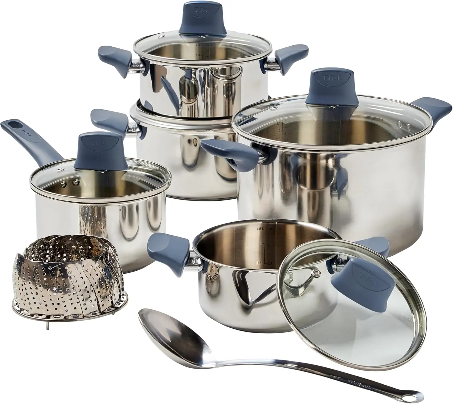 Essentials 12-Piece Stainless Steel Cookware Set Induction Compatible ...