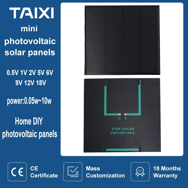 TAIXI-Solar-Photovoltaic-Panels-3v-6V-5v-1w-5w-10w-Outdoor-Mini-Solar ...