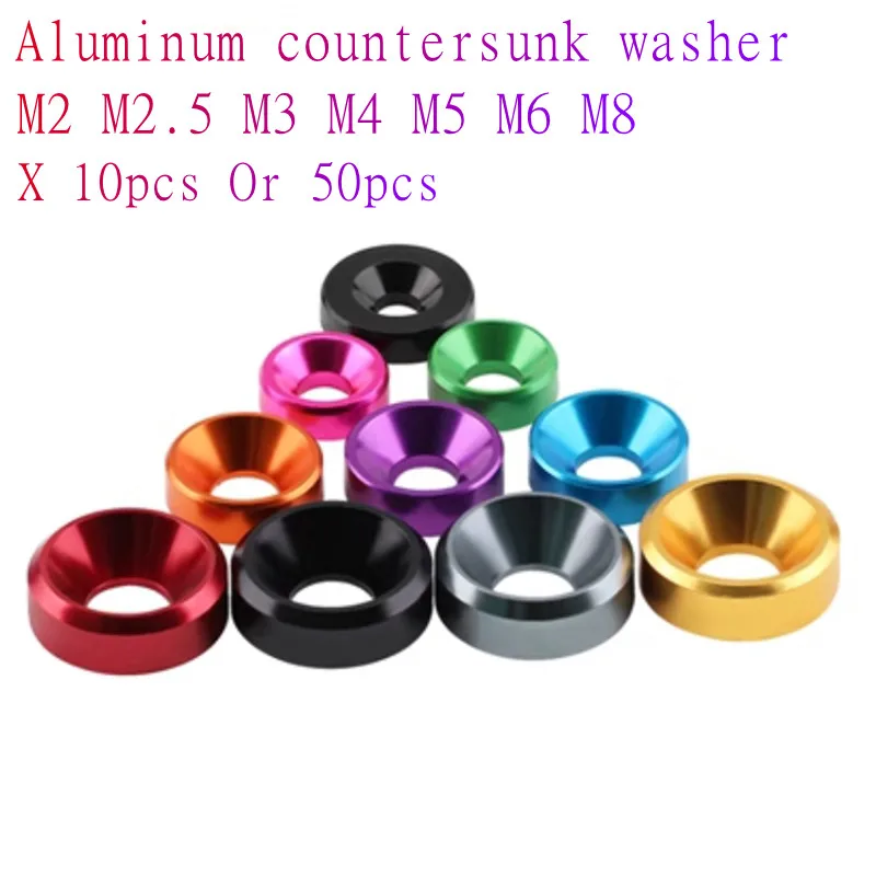 10pcs-50pcs-aluminum-countersunk-washer-m2-m2-5-M3-M4-M5-M6-M8 ...