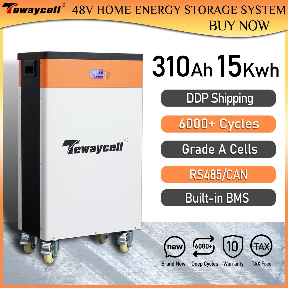 Neue 48v 300ah lifepo4 Batterie pack 15kw power wall 310ah mit rs485 kann eingebaute bms ess ...