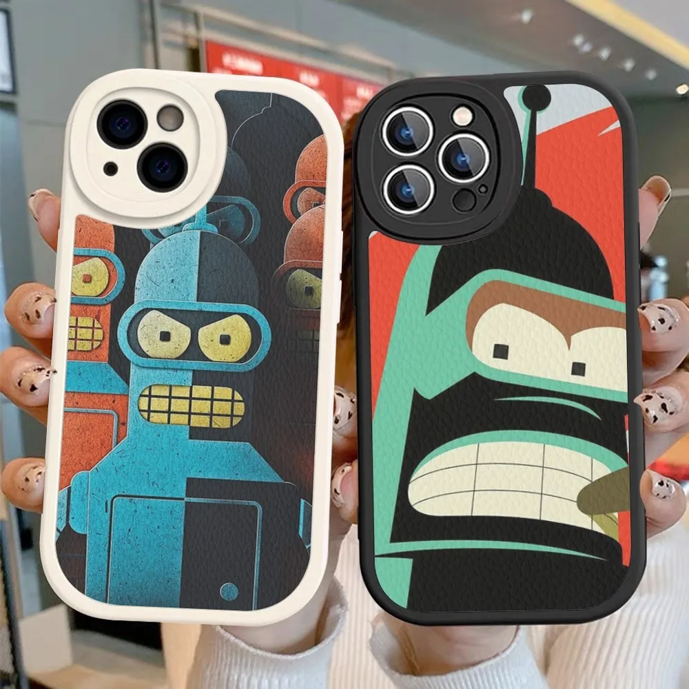 Funny-Futuramas-Robot-Bender-Phone-Case-Hard-Leather-For-iPhone-14-13 ...