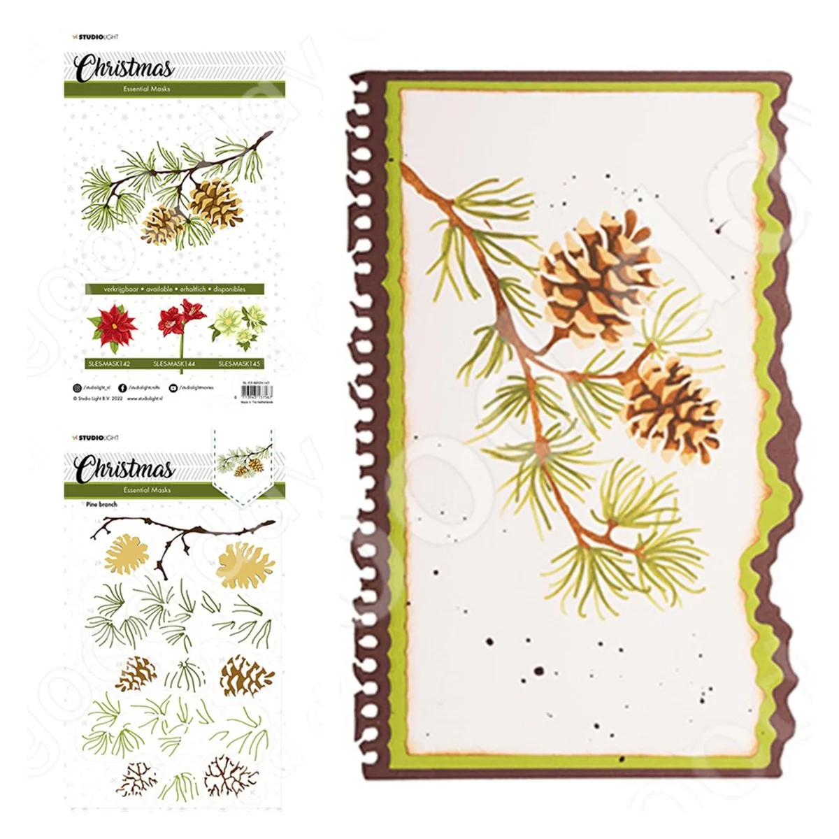 Pine Branch Template Stencil