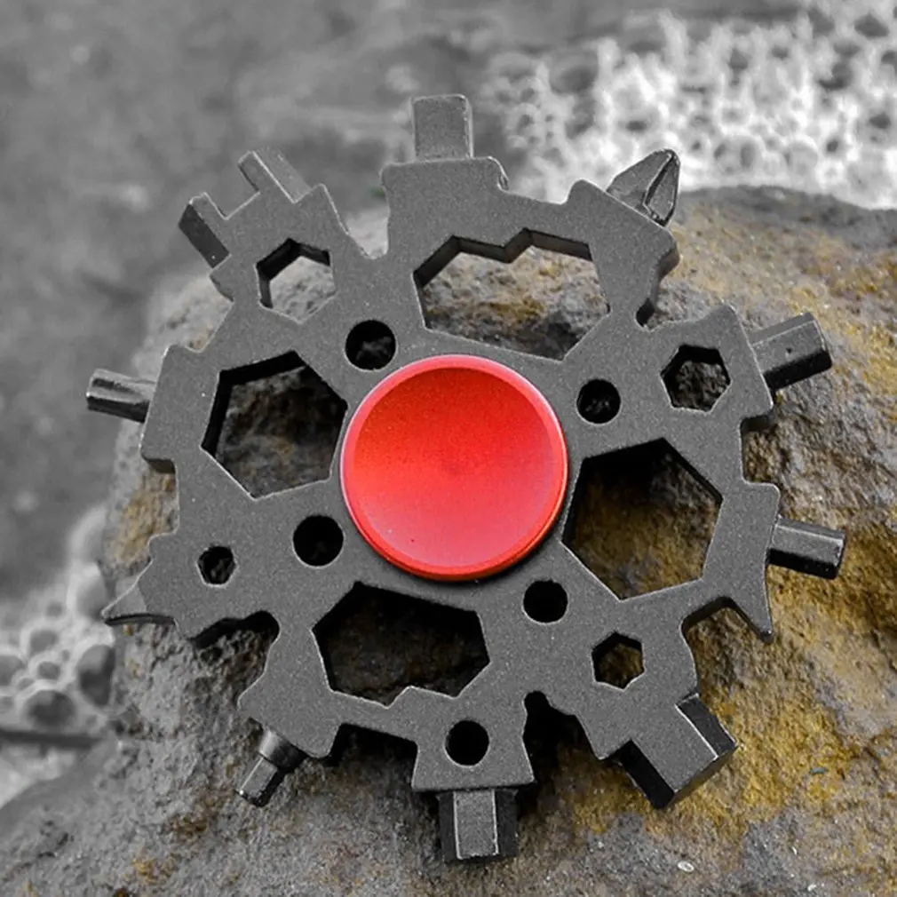 CLE A MOLETTE,Silver Red--Clé multi outil flocon de neige 23 en 1, avec ...