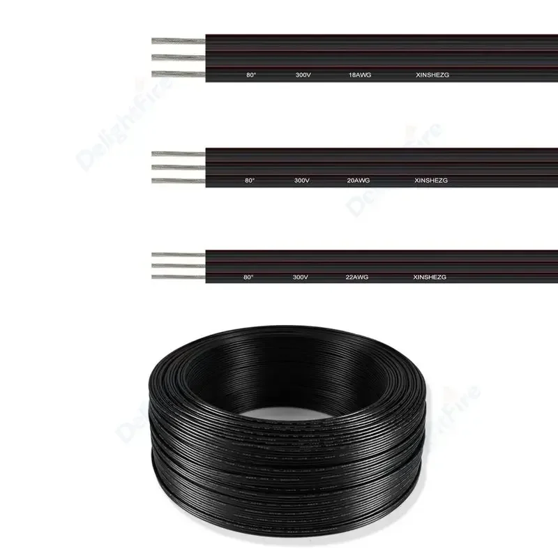 3-Pin-LED-Connector-Cable-22-20-18AWG-LED-Extension-Cable12V-Electrical ...