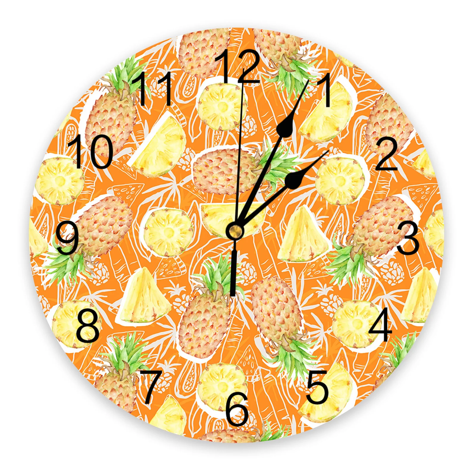 Summer-Tropical-Fruits-Pineapple-Bedroom-Wall-Clock-Large-Modern ...