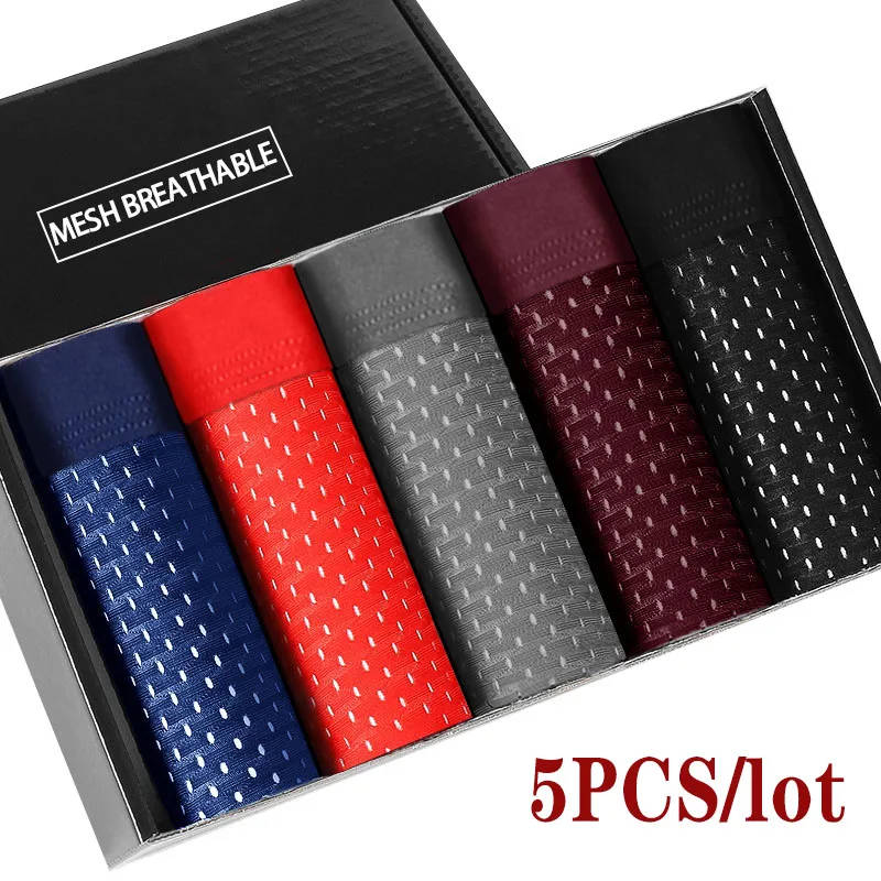 5PCS/Lot Mesh Hole Mens Underwear Boxers Men Boxer Underwear men Boxers ...