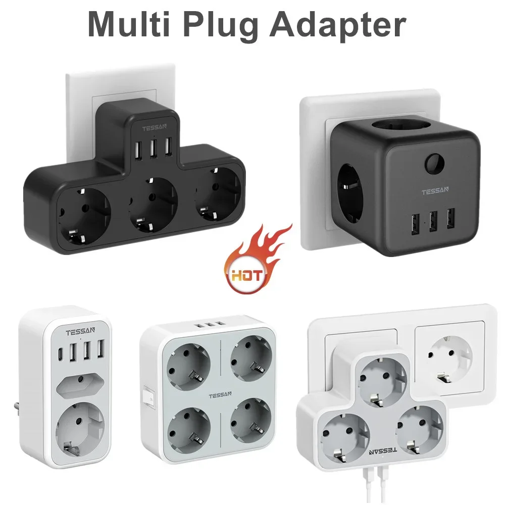 TESSAN-EU-Standard-Plug-Power-Strip-with-AC-Outlets-and-USB-Charging ...