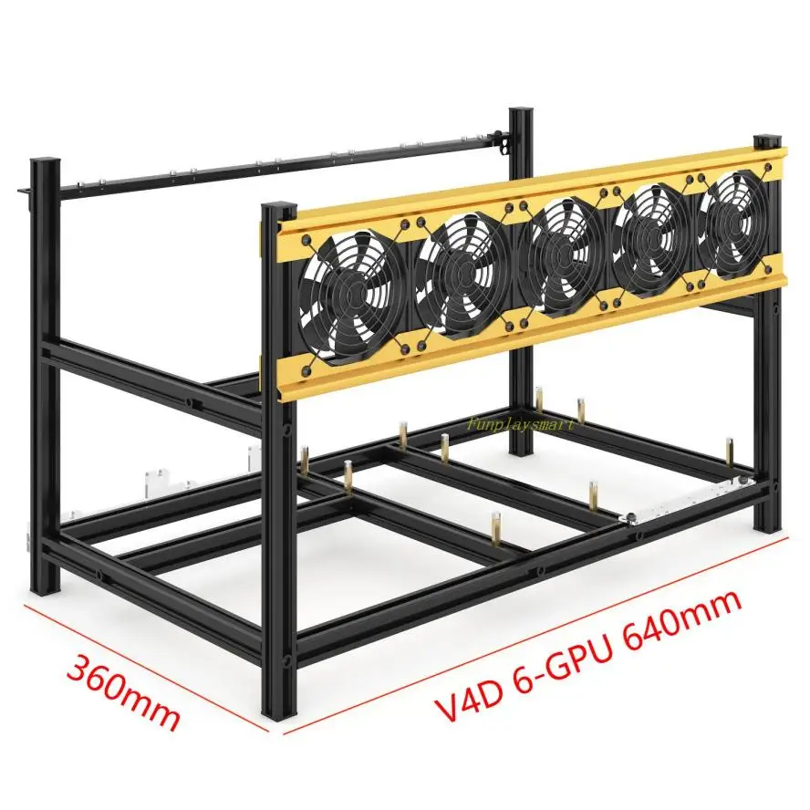 V4D-6-GPU-Mining-Case-Stackable-Cryptocurrency-Miner-Frame-Open-Rig ...