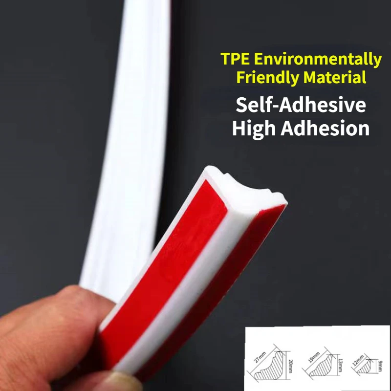 1M TPE Waterproof Self-Adhesive Corner Line Sticker Strip Sealing Strip ...