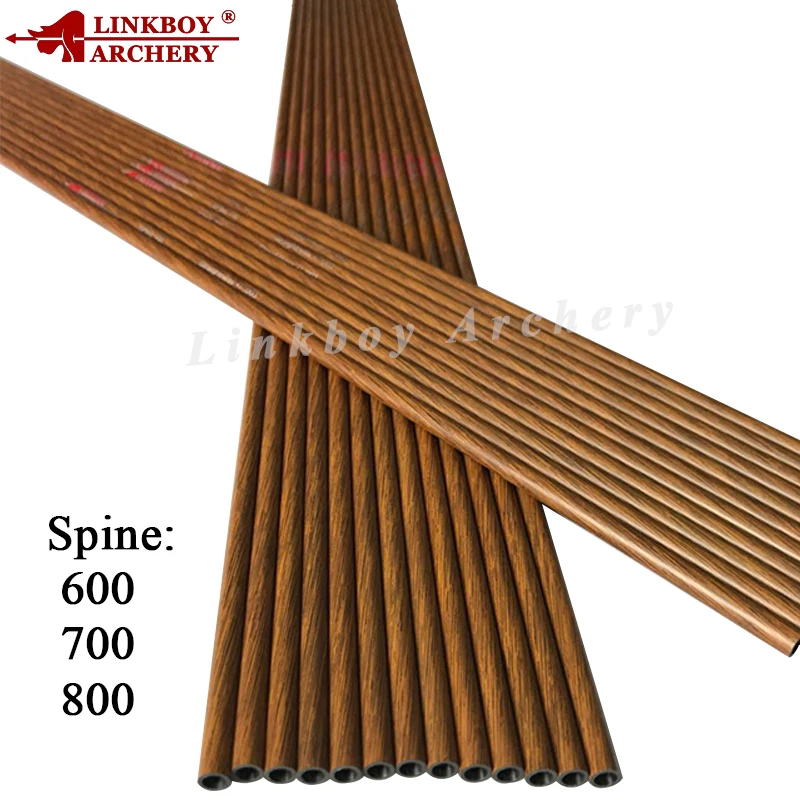 Linkboy Archery 6/12Pcs Carbon Arrow Shaft 30'' ID4.2mm Spine 600 700 ...