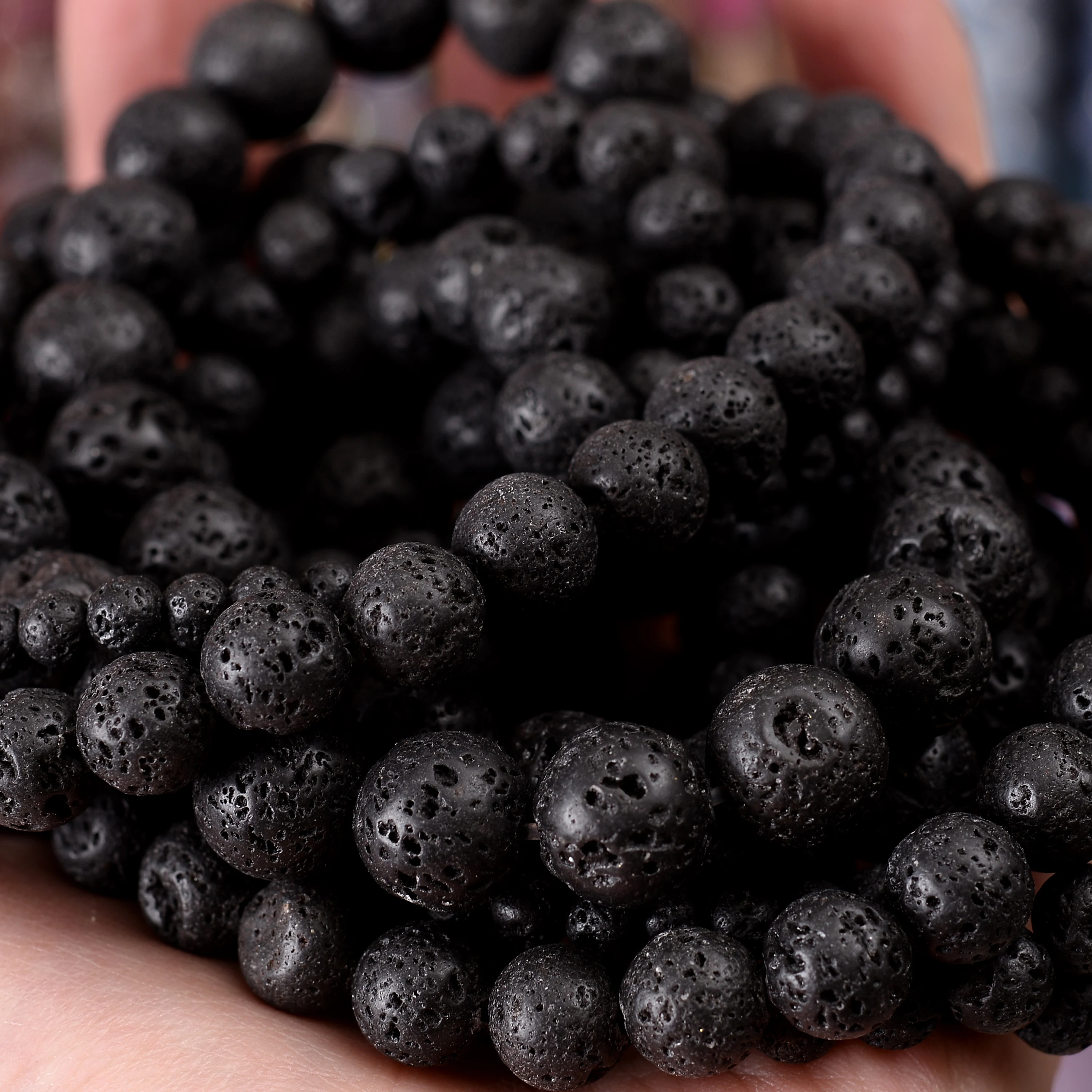 White-Lava-Stone-Beads-Natural-Volcanic-Round-Spacer-Beads-for-Jewelry ...