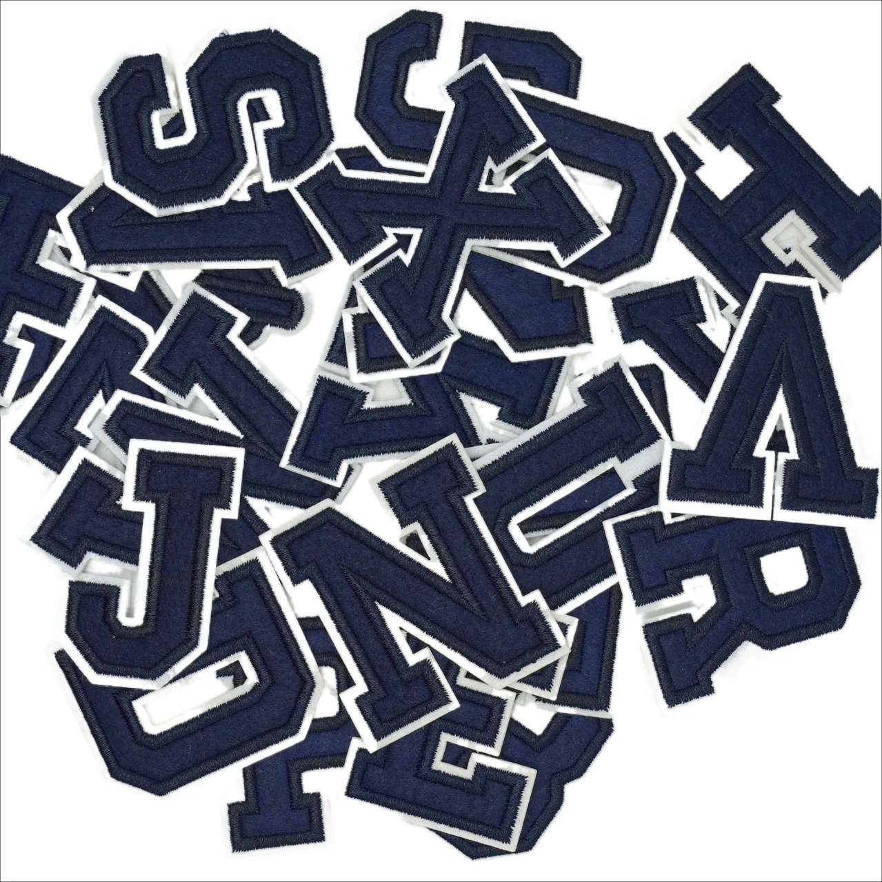 5.5cm Navy Blue Letter Patch Embroidered Iron On Patches Alphabet Abc ...