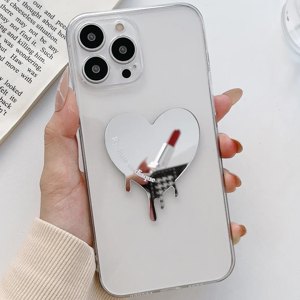 Self Adhesive Acrylic Mobile Phone Back Cover Mirror for Women Girl ...