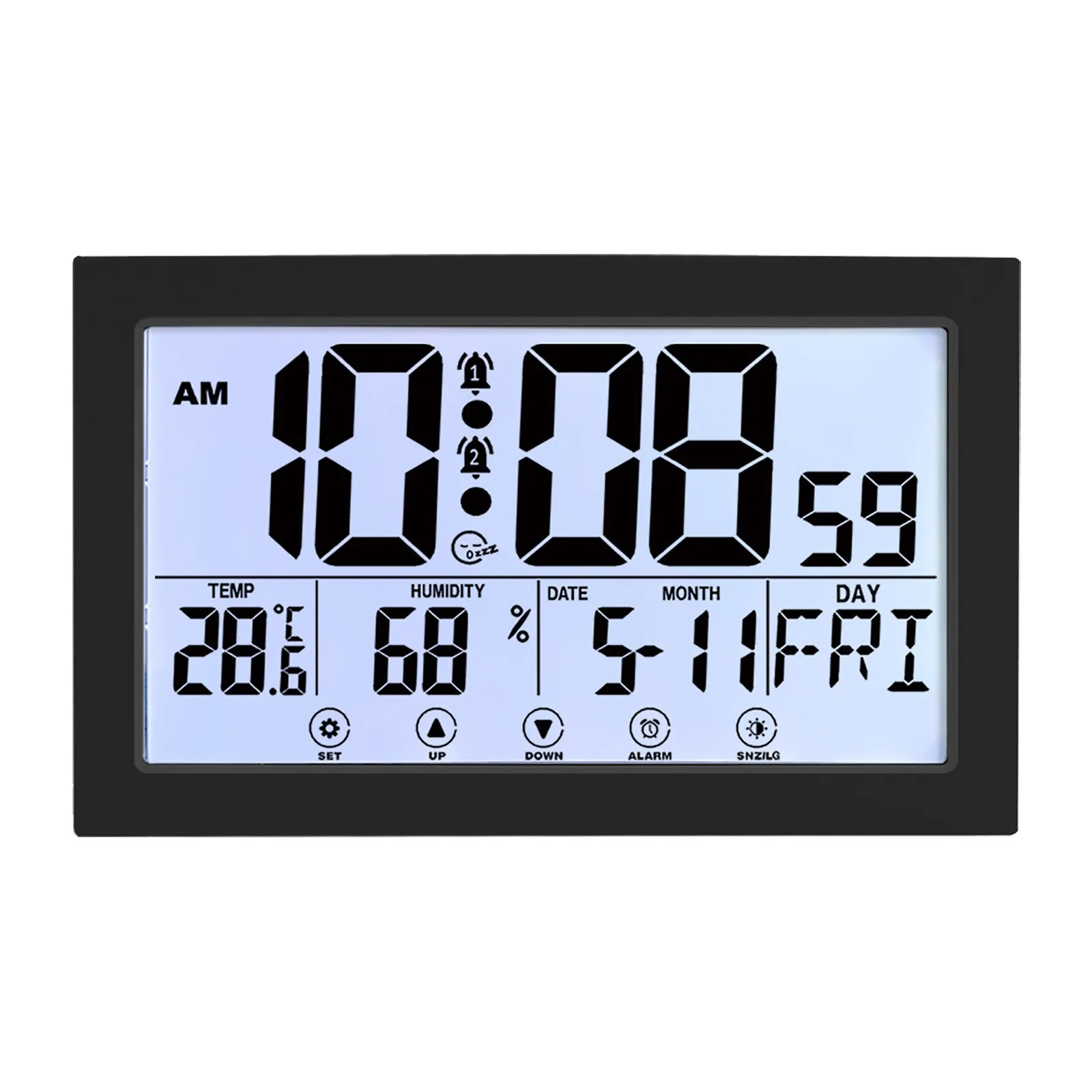 Atomic-Clock-With-Indoor-Temperature-And-Humidity-Wireless-Temperature ...