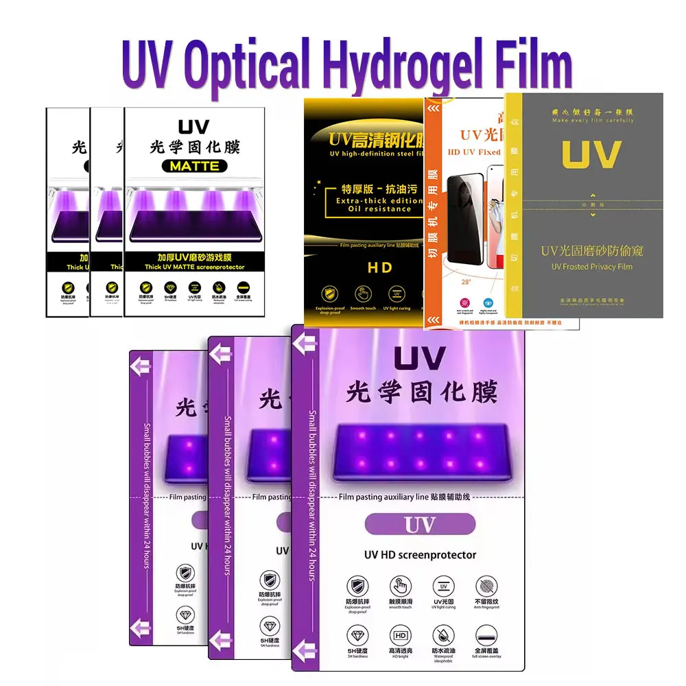 UV Optical Hydrogel Film Screen Protector Soft Curved 5H Hardness ...