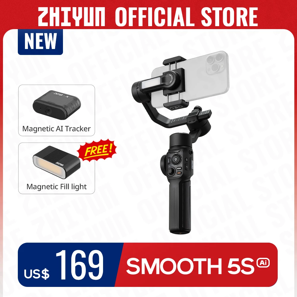 ZHIYUN-Official-SMOOTH-5S-AI-Tracking-Handheld-Stabilizer-3-Axis ...