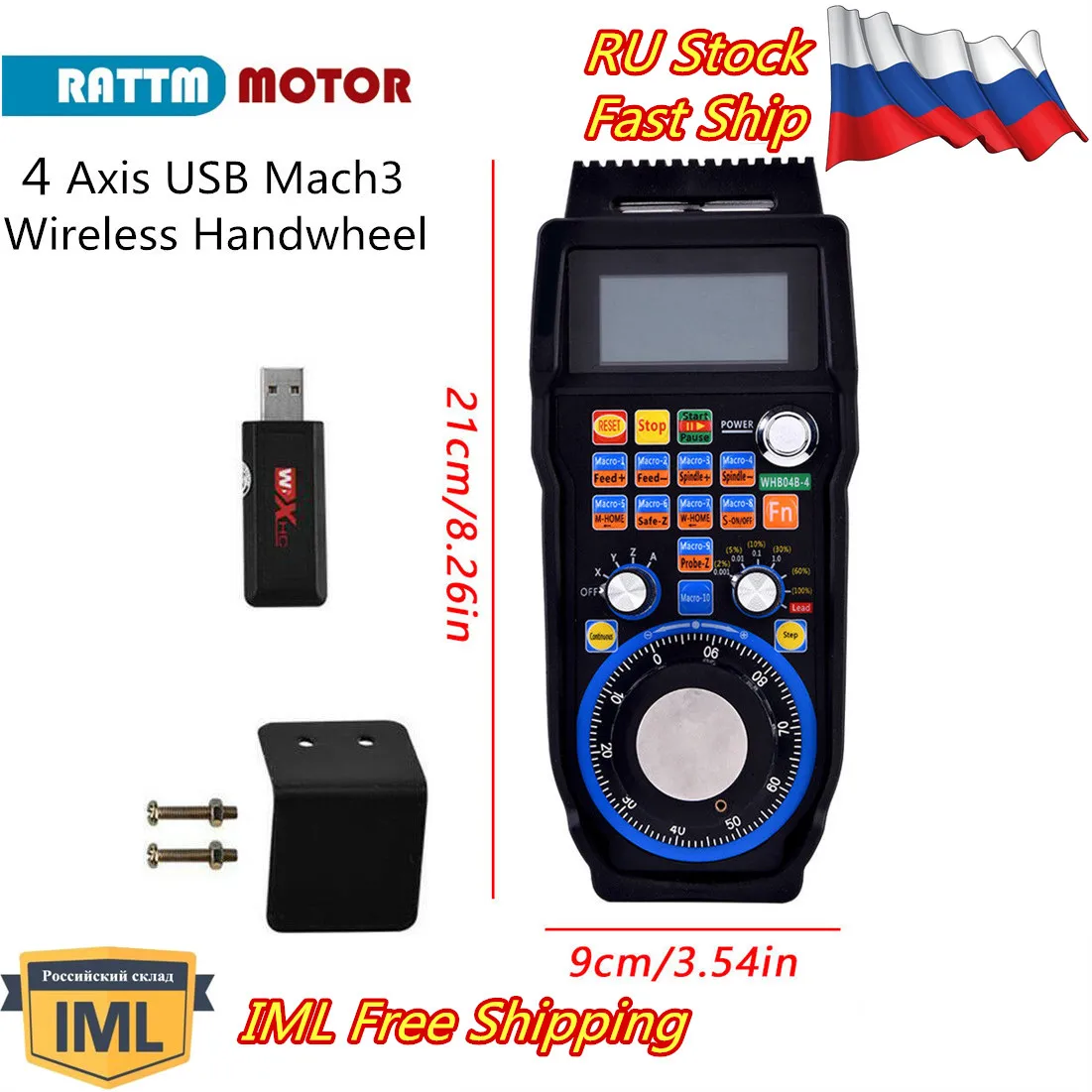 【RUS Stock】4 / 6 Axis XHC Mach3 MPG Pendant CNC Wireless Handwheel ...