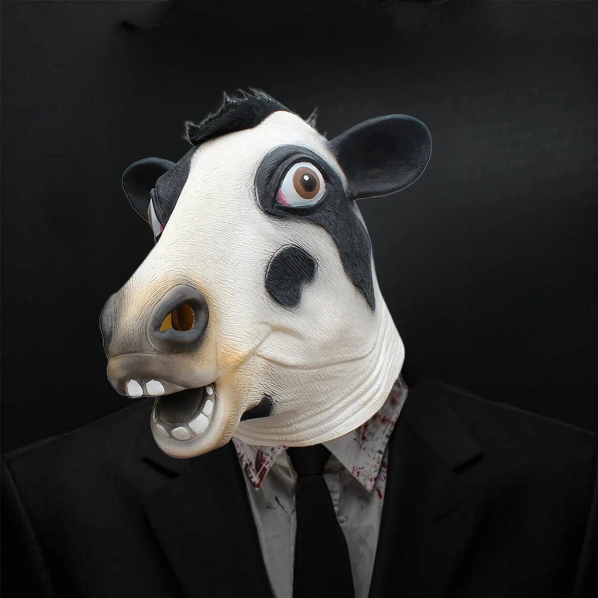 Cow-Mask-Horned-Black-Ox-Latex-Masks-Novelty-Halloween-Costume-Party ...