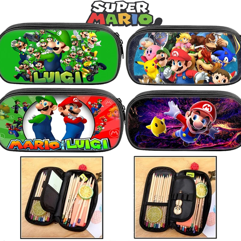 New Super Mario Pen Case for Students Multifunction Stationery Bags ...