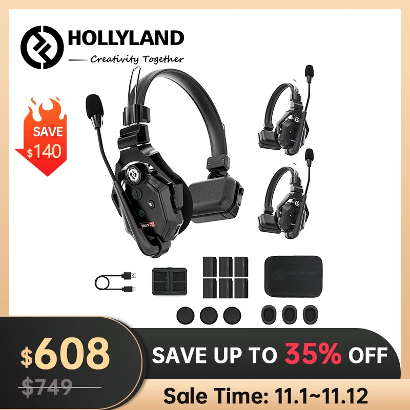 Hollyland Solidcom C1 [Official] Wireless Intercom System 1100ft Team ...