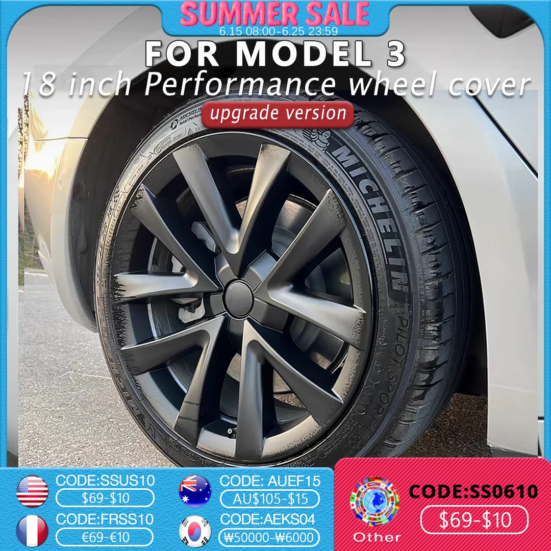 4PCS HubCap Performance Replacement for Tesla Model 3 Wheel cover ...